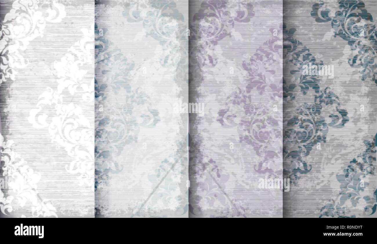Vintage baroque set patterns Vector. Luxury ornament background ...