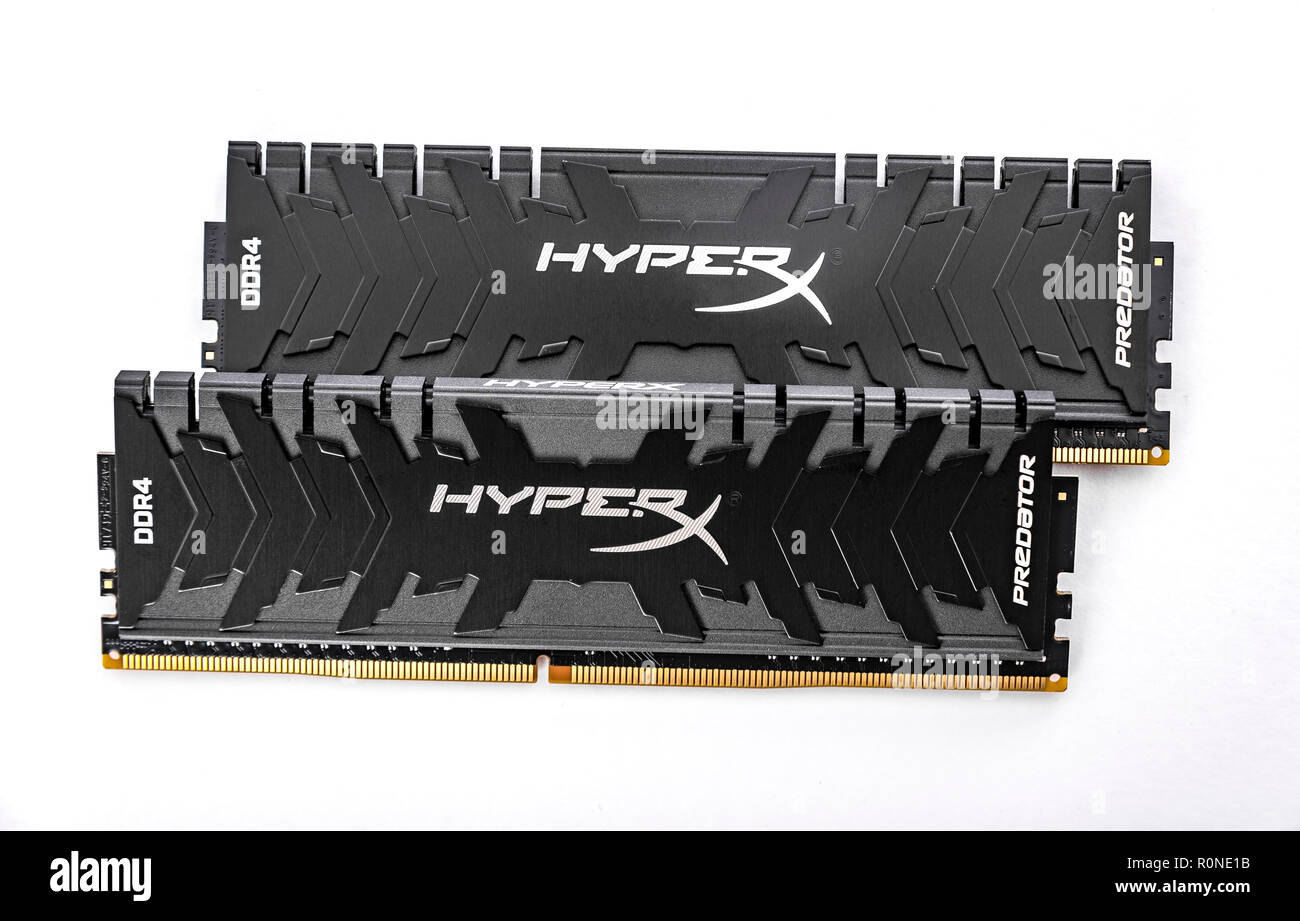 Kingston DDR4 HyperX Predator Black ram on white background Stock Photo ...