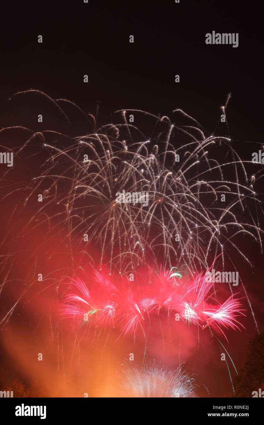 Fireworks display at Springhead Park in Rothwell, Leeds, West Yorkshire ...