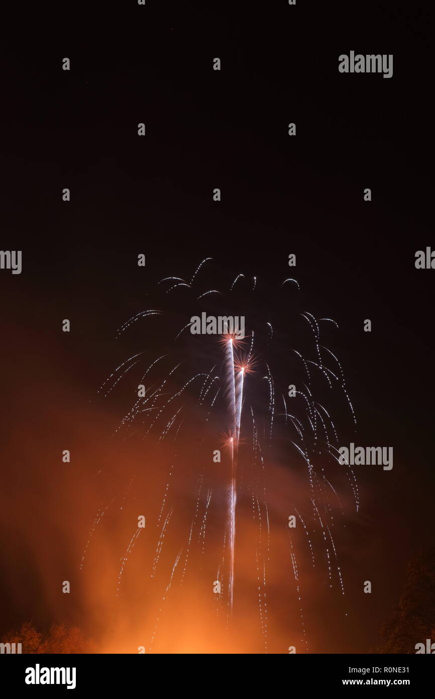 Fireworks display at Springhead Park in Rothwell, Leeds, West Yorkshire ...