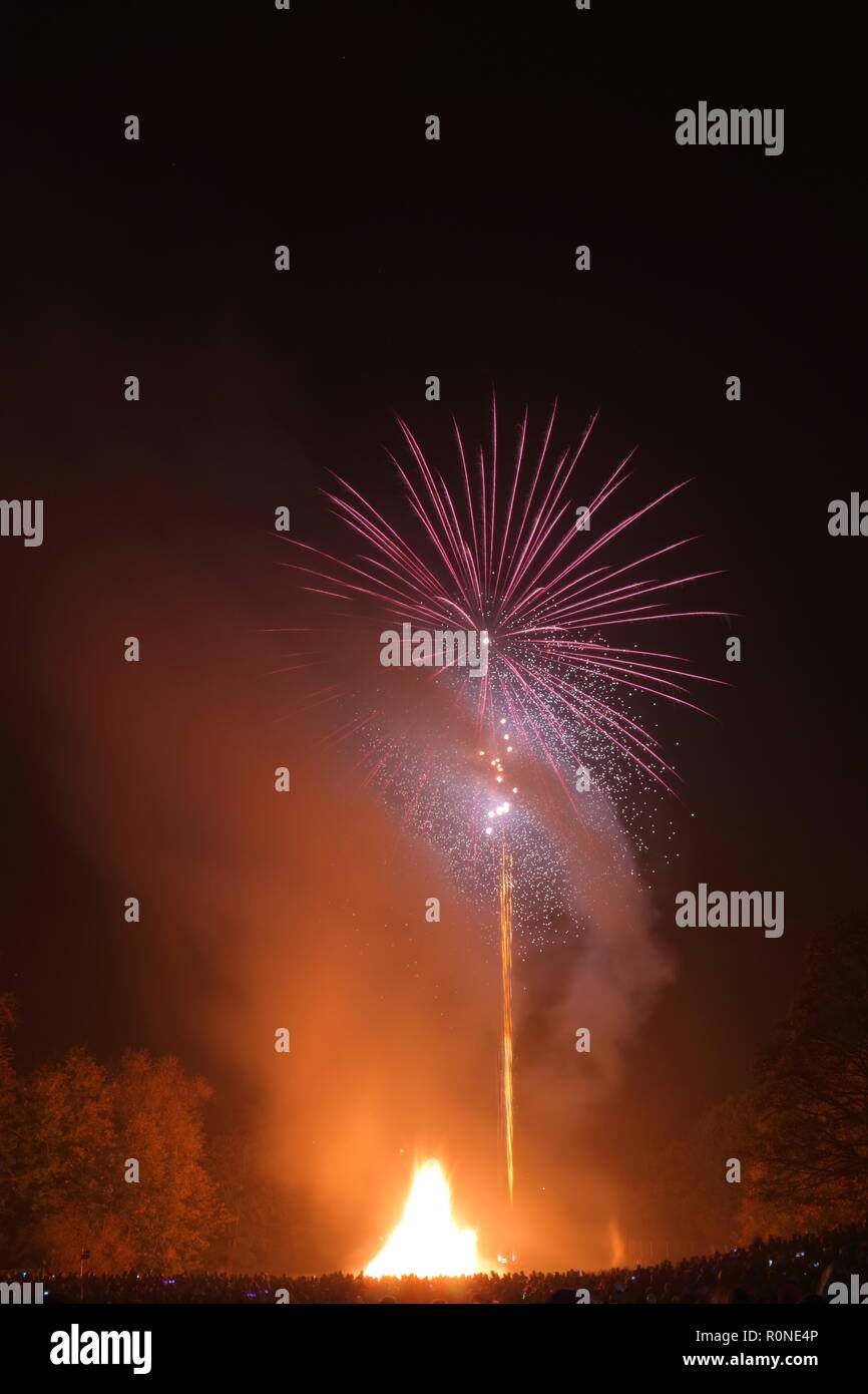 Fireworks display at Springhead Park in Rothwell, Leeds, West Yorkshire ...