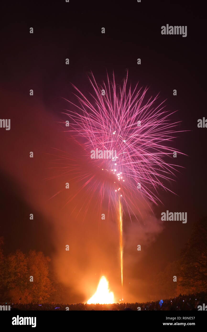 Fireworks display at Springhead Park in Rothwell, Leeds, West Yorkshire ...