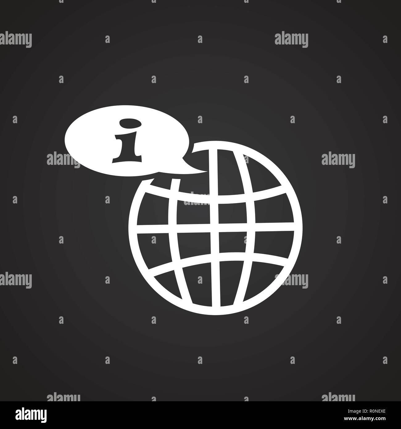 Global customer service on black background icon Stock Vector Image ...