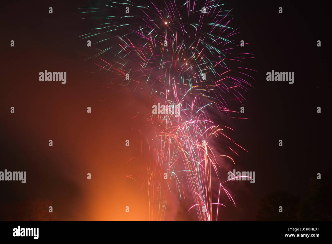 Fireworks display at Springhead Park in Rothwell, Leeds, West Yorkshire ...