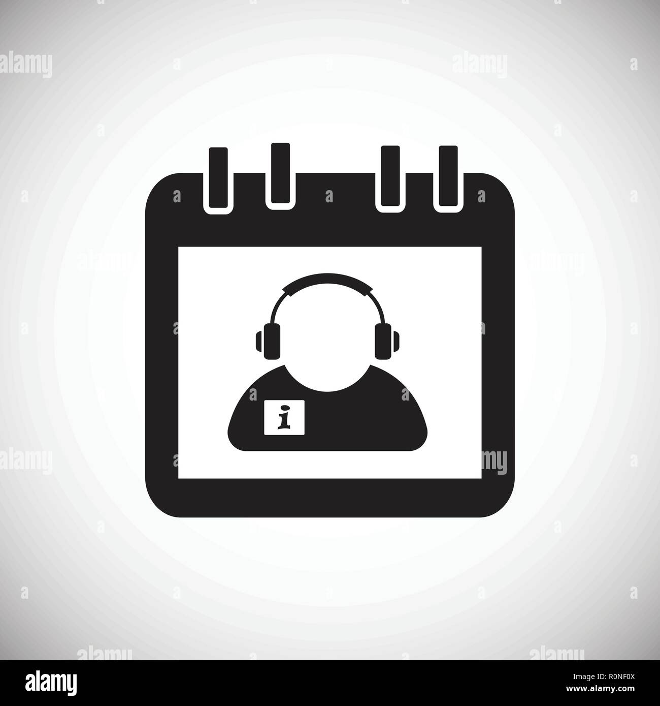 Call center operator on calendar on white background icon Stock Vector ...