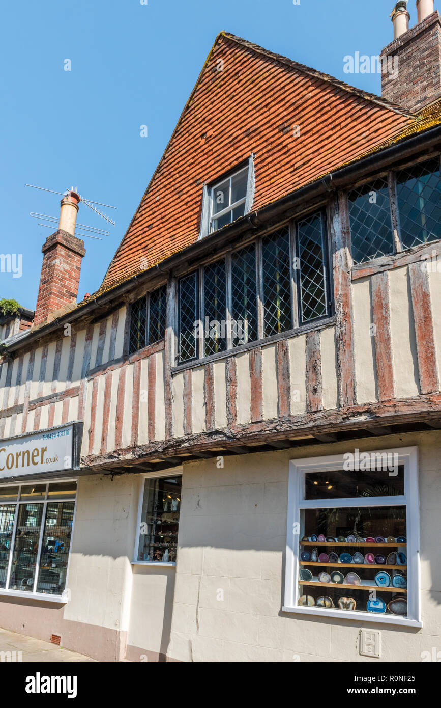 Historic half timbered timber frame framed building hi-res stock ...