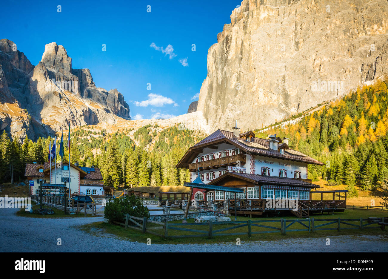 Refuge Monti Pallidi. The refuge was built before construction of the ...