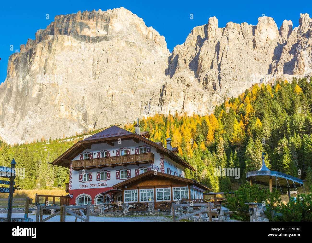 Refuge Monti Pallidi. The refuge was built before construction of the ...
