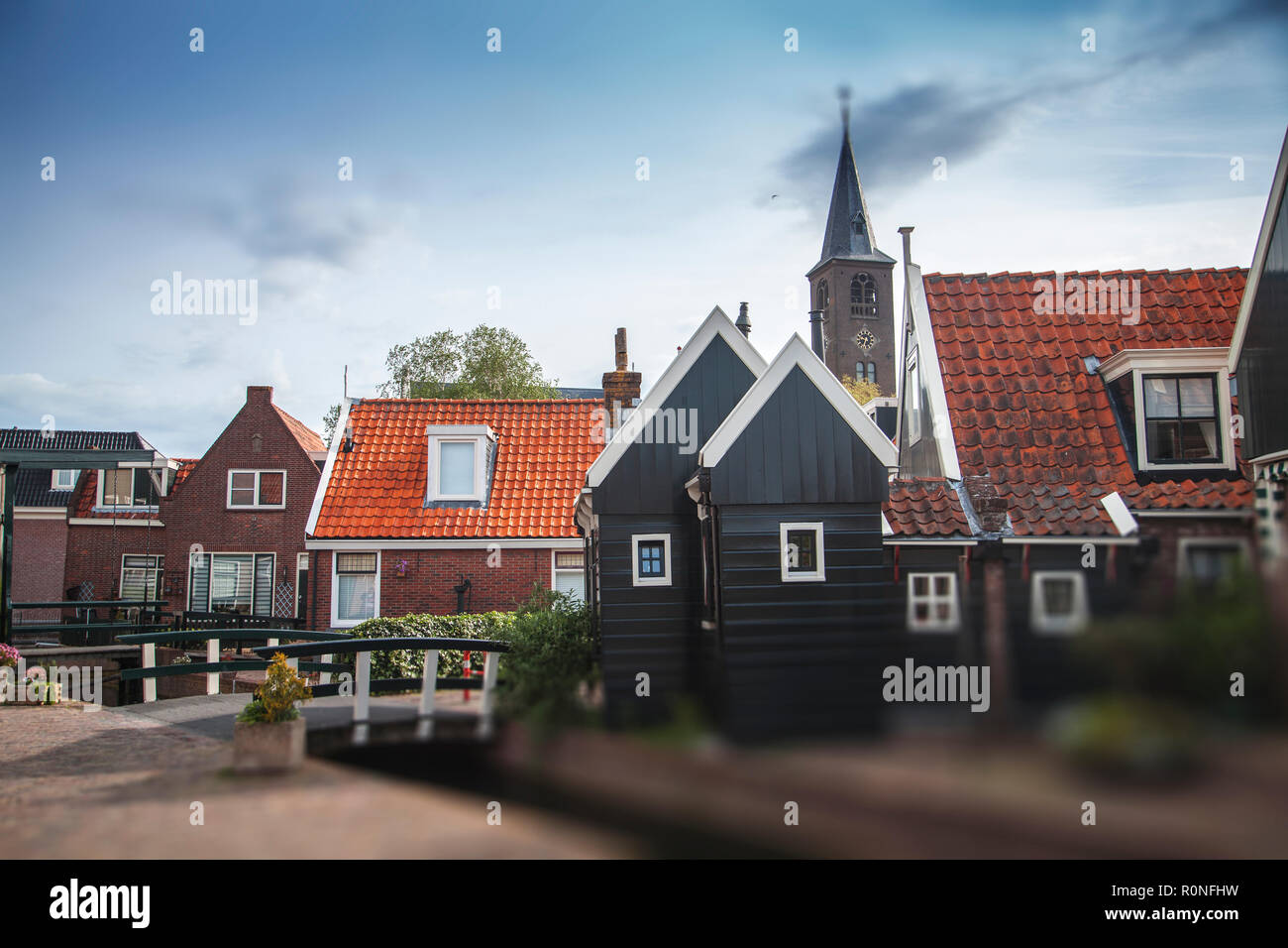 Traditional houses in Holland town Volendam, Netherlands Stock Photo ...