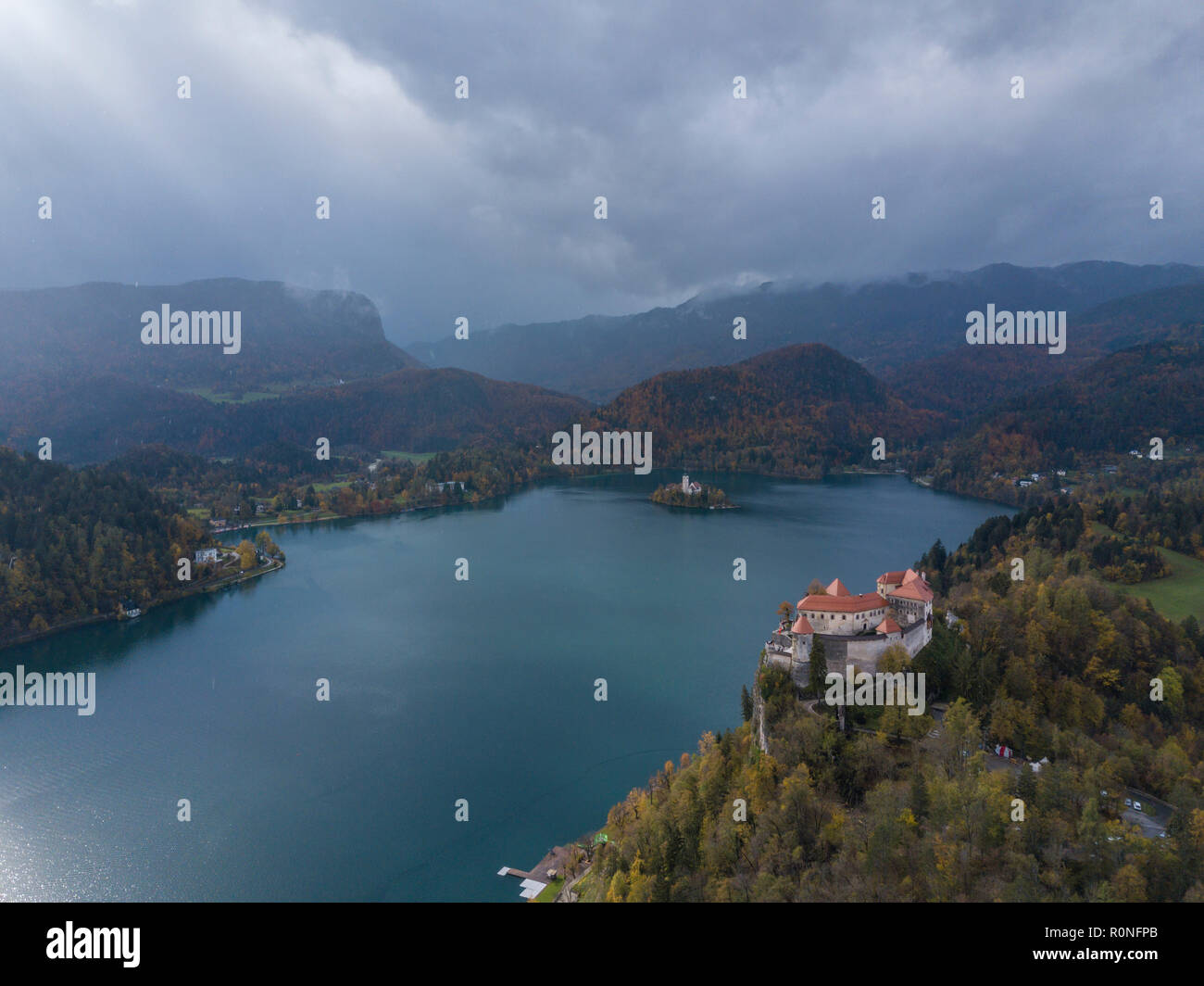 Lake Bled, aerial view, Slovenia Stock Photo - Alamy