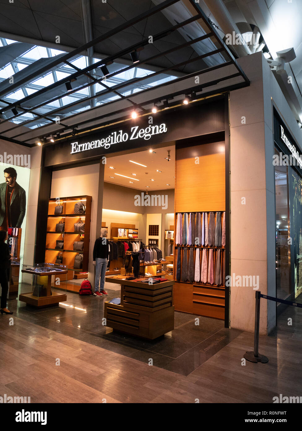 ISTANBUL, TURKEY - SEPTEMBER 27, 2018: Front facade of Ermenegildo ...