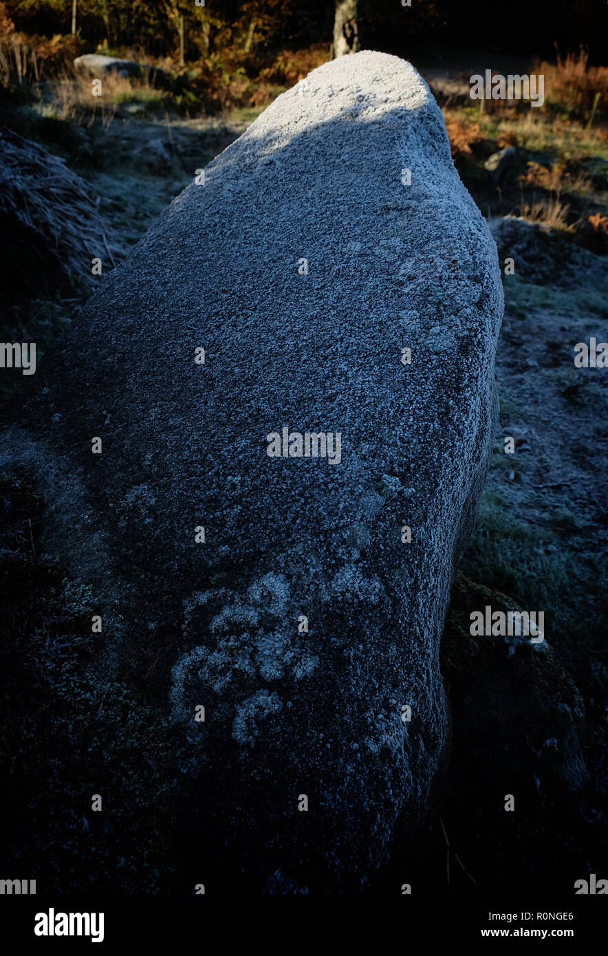 Early Autumn frosty morning on Hathersage Moors in Derbyshire Stock ...