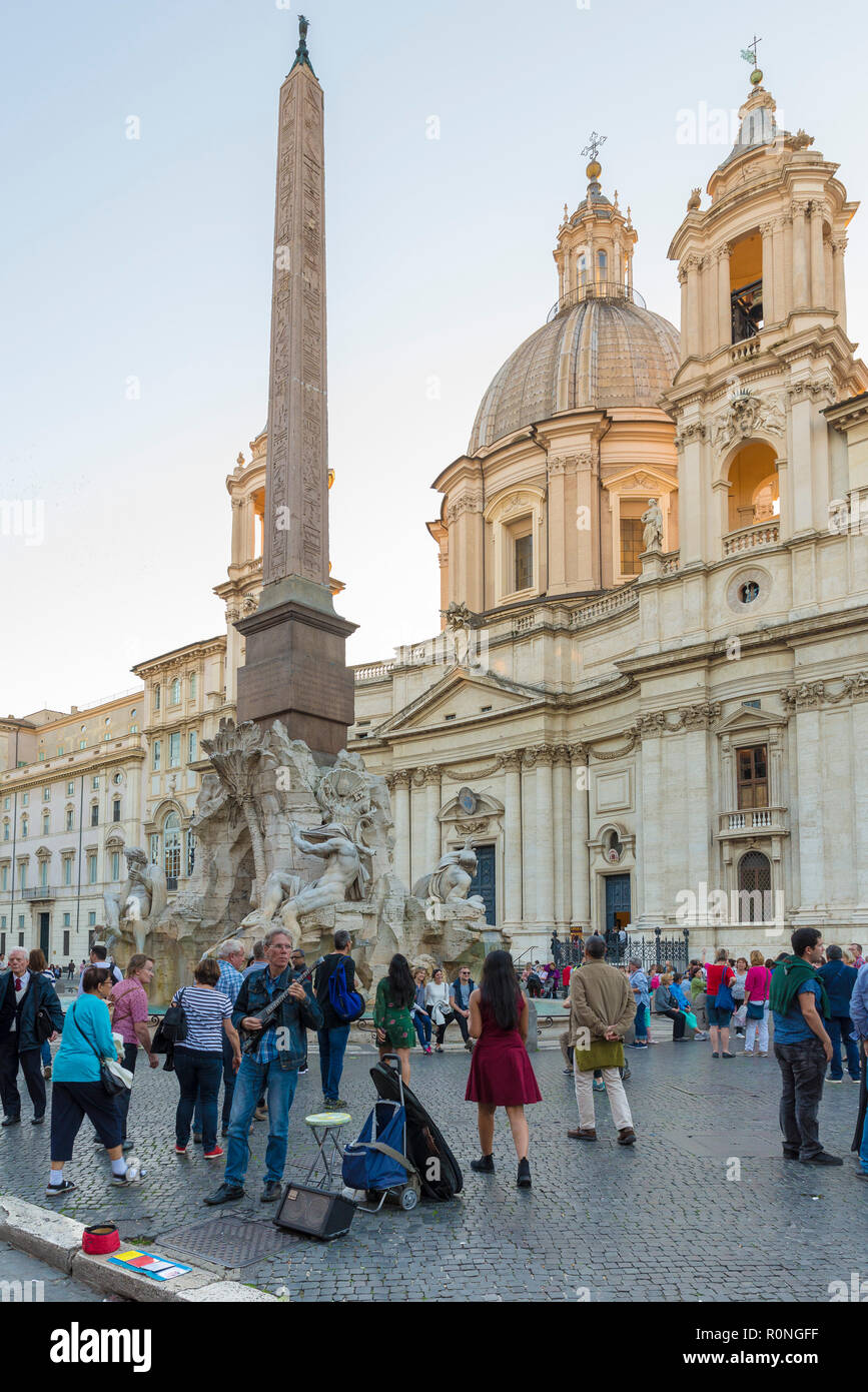 ROME, ITALY - OCTOBER 24, 2018: Piazza Navona. Elegant square dating ...