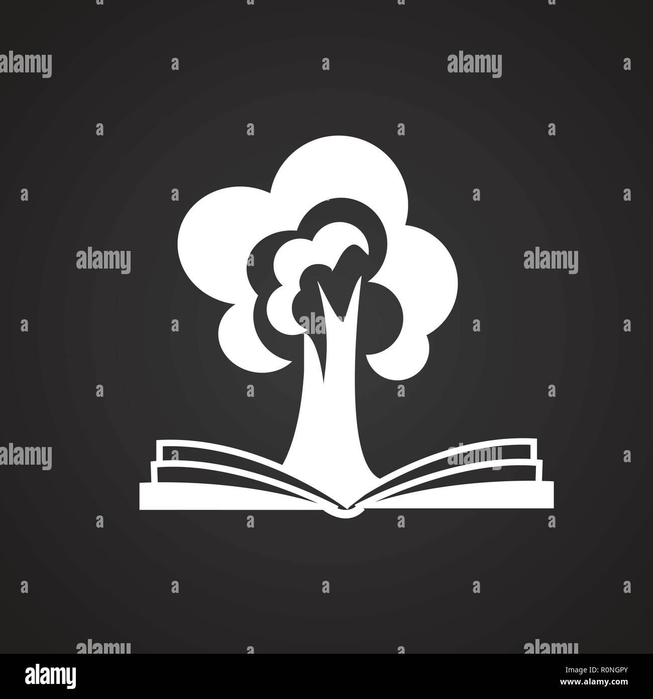 Tree of wisdom on book on black background Stock Vector Image & Art - Alamy