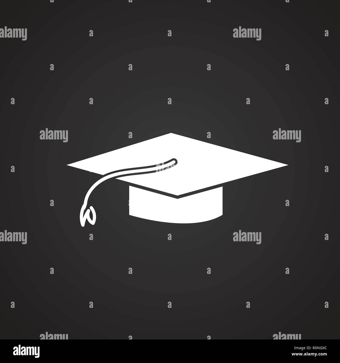 Graduation cap on black background Stock Vector Image & Art - Alamy