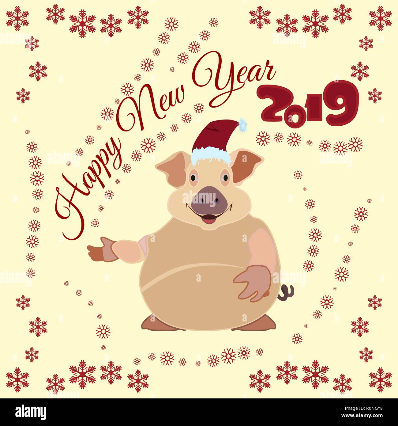 Chinese New Year poster, greeting card with Earth Pig Stock Vector ...