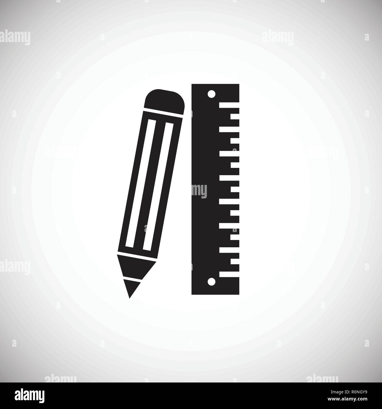 Pencil with ruler on white background Stock Vector Image & Art - Alamy