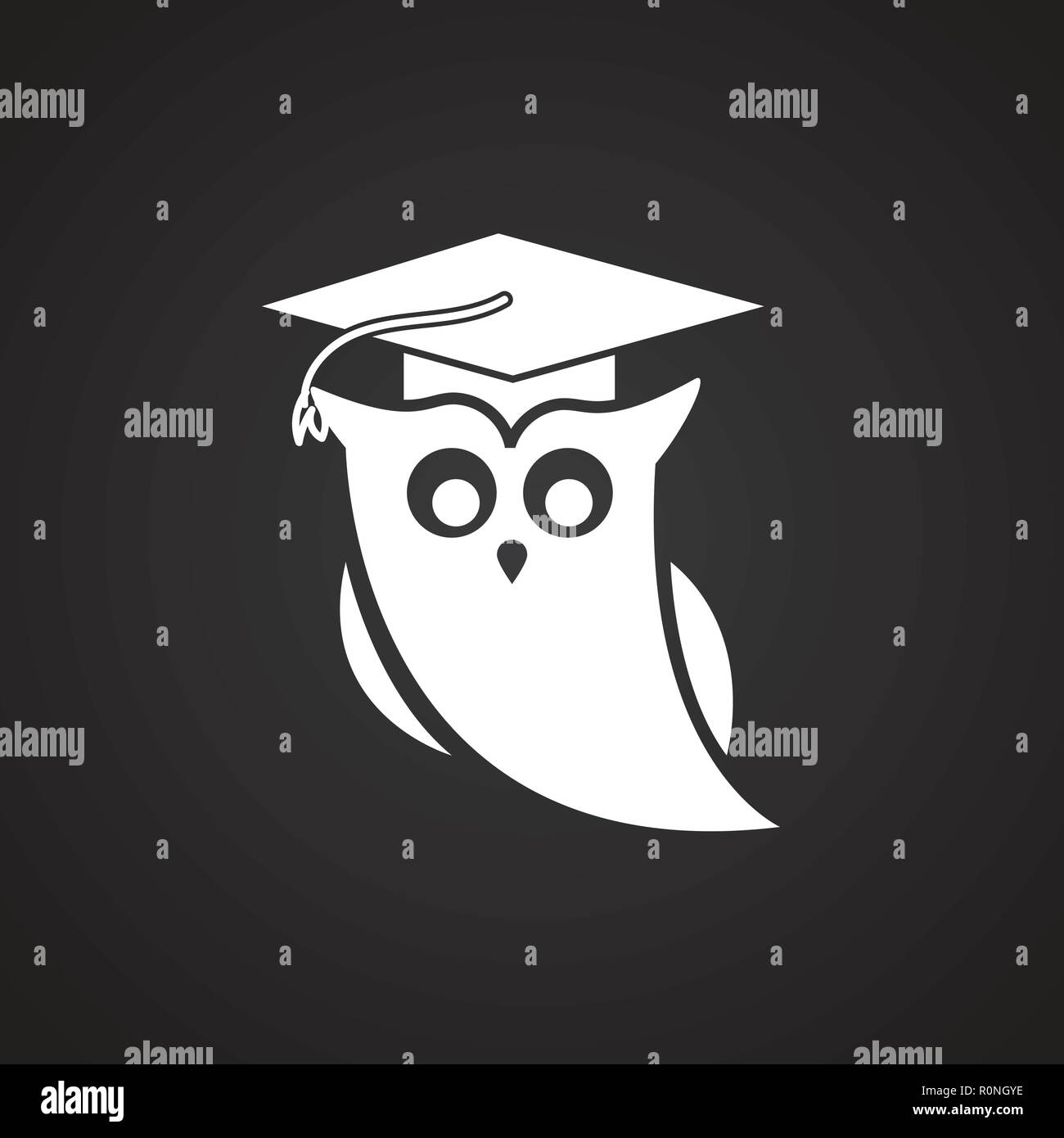 Owl of wisdom on black background Stock Vector Image & Art - Alamy