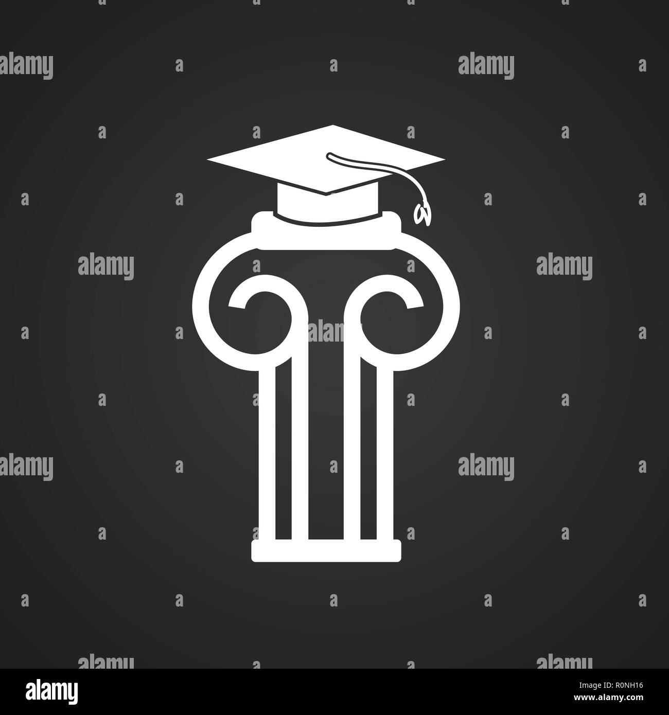 Column with graduation cap on black background Stock Vector Image & Art ...