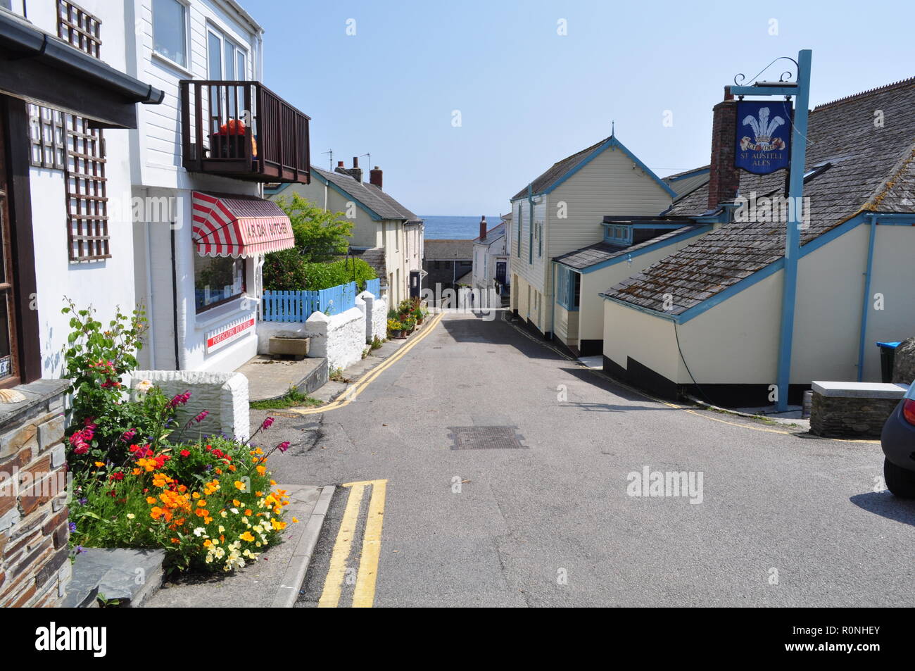 The Square and River St., Portscatho, Cornwall, England Stock Photo - Alamy