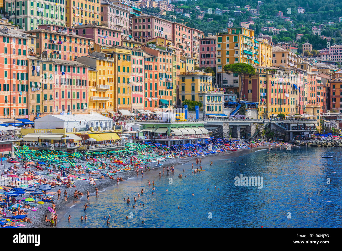 CAMOGLI, ITALY - SEP 9, 2018: The tourist resort of Camogli on the ...