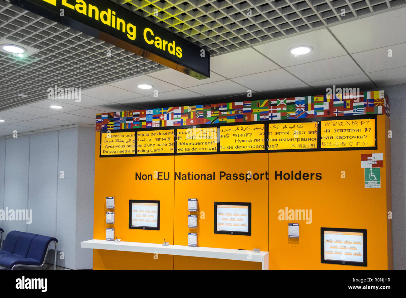 UK Border at Manchester Airport,landing,cards,immigration,check,for,non ...