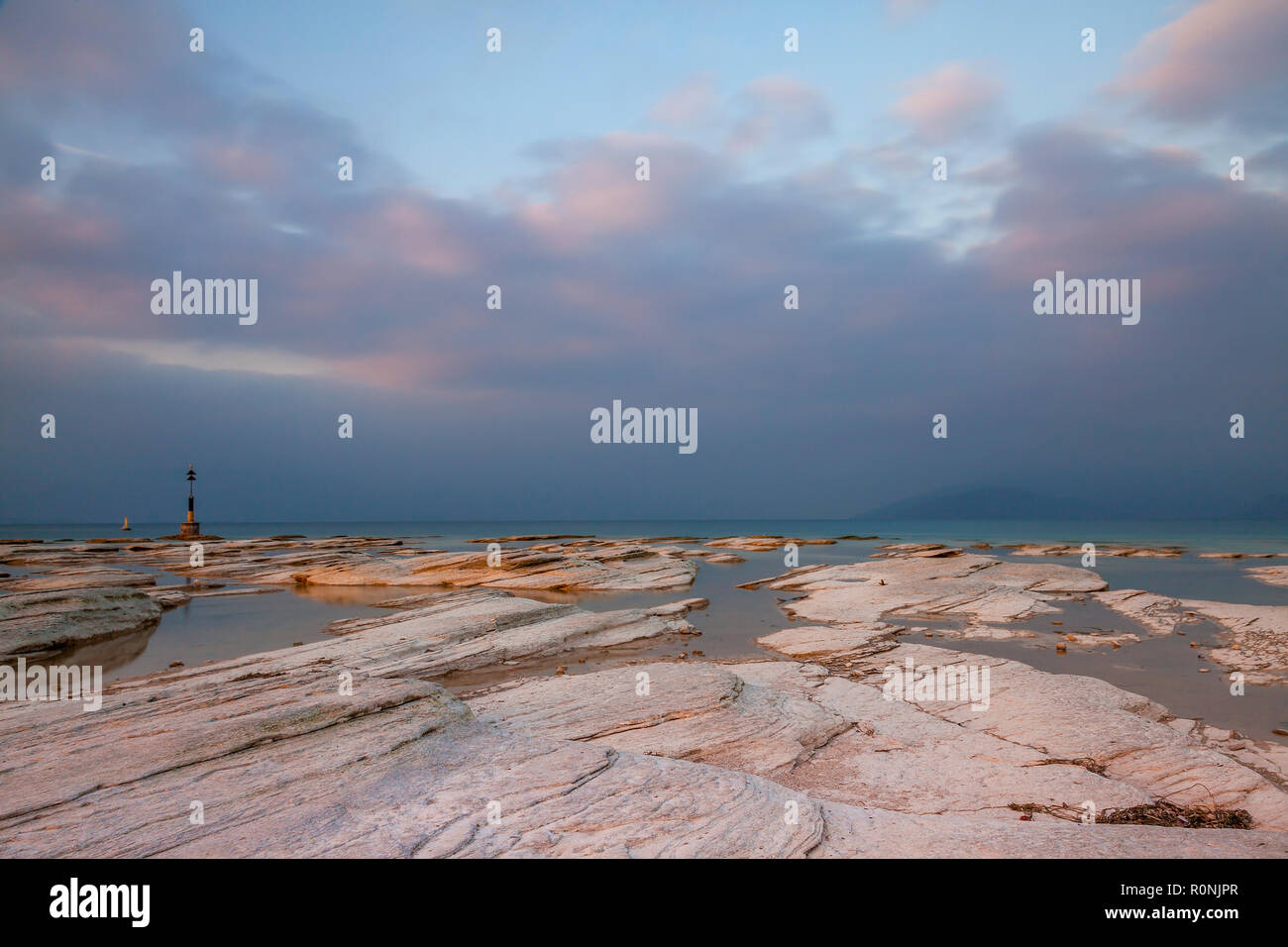 autumn landscape on the natural pools of an Italian lake Stock Photo ...