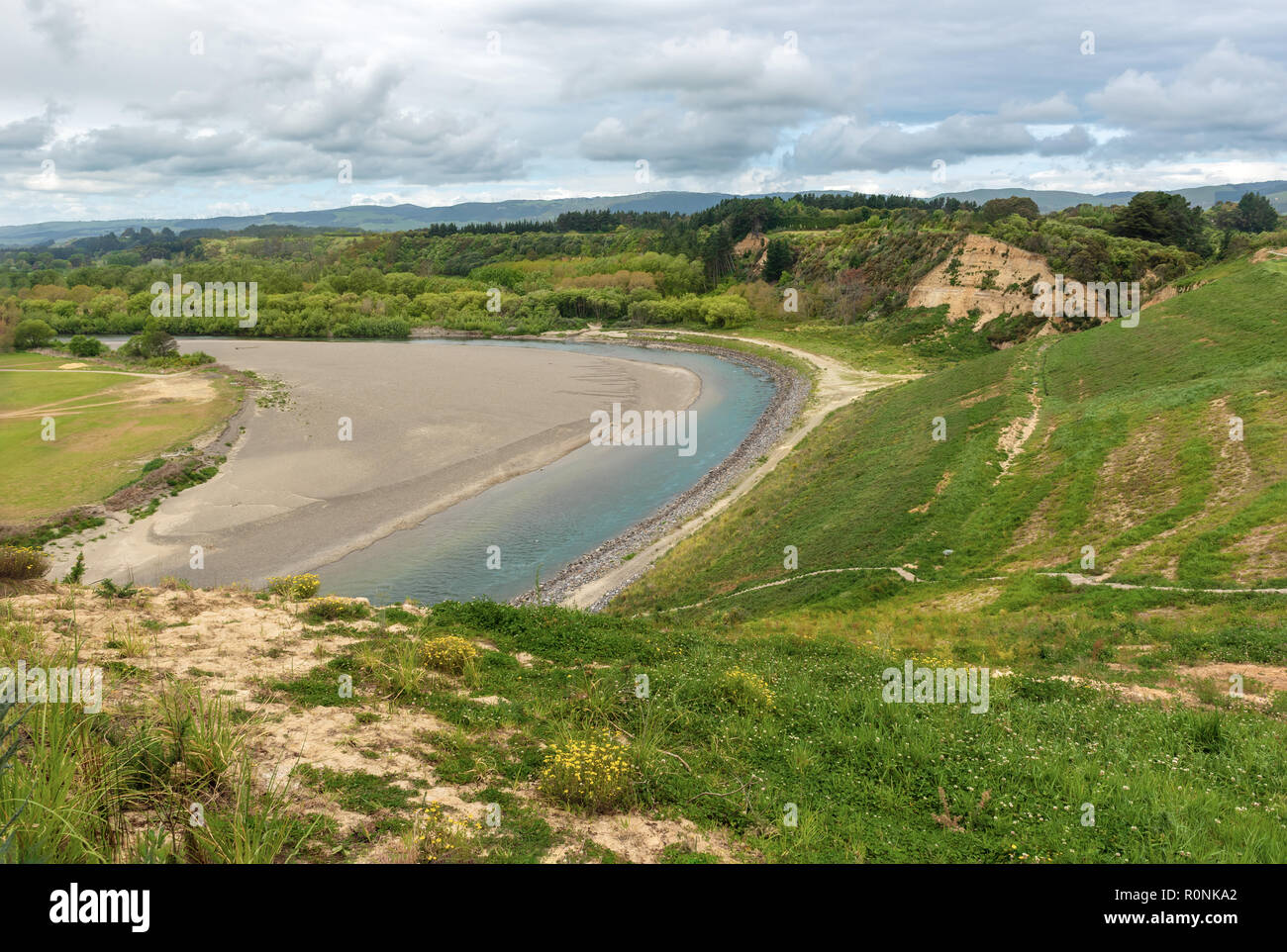 Manawatu river flowing through lush countryside in Palmerston North ...