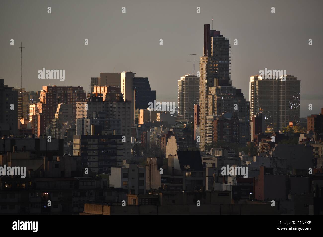Many high rises at densely populated, fast growing mega city Buenos ...