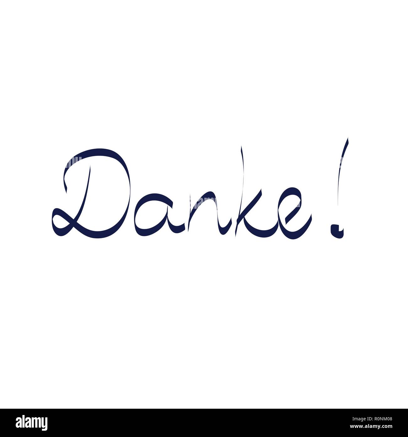 german text Danke translation Thank You calligraphy inscription hand ...