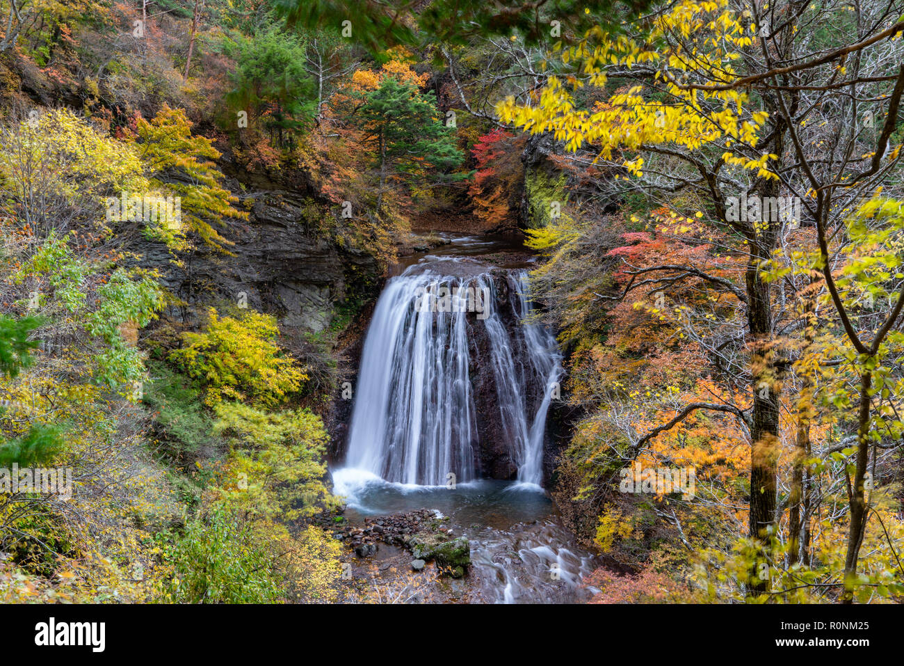 Waterfall in Yokoya Gorge Stock Photo - Alamy