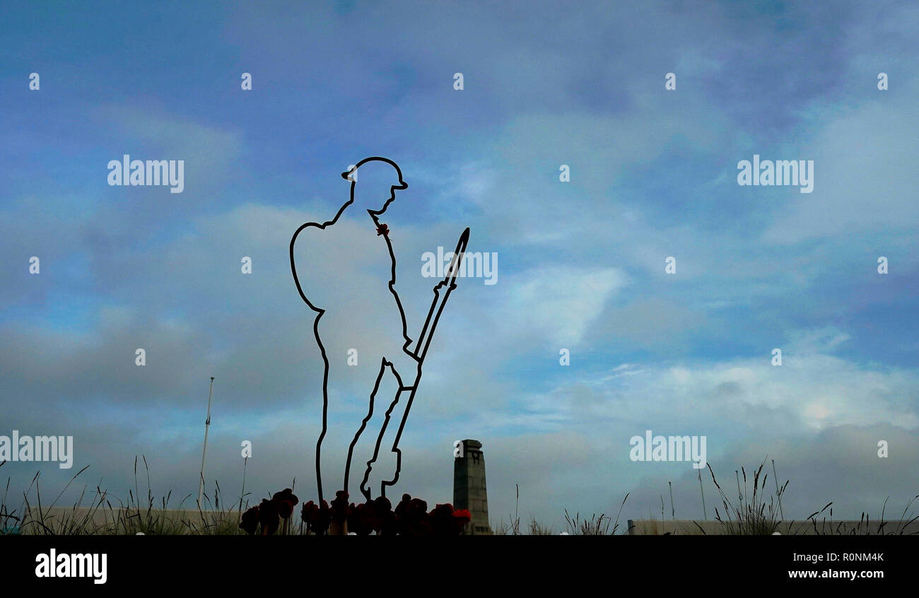 The Tommy Statue Sculpture in Whitley Bay, near the Cenotaph, marks the ...