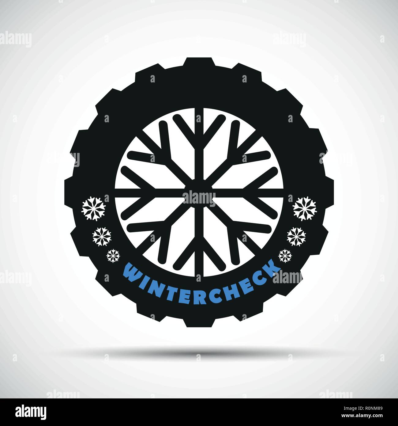 winter car tires sign with snowflake and winter check typography vector ...