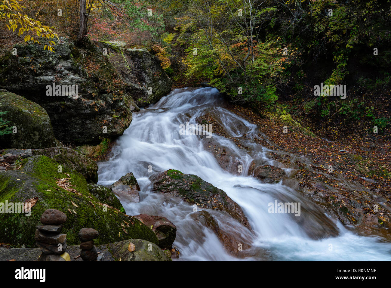 Waterfall in Yokoya Gorge Stock Photo - Alamy