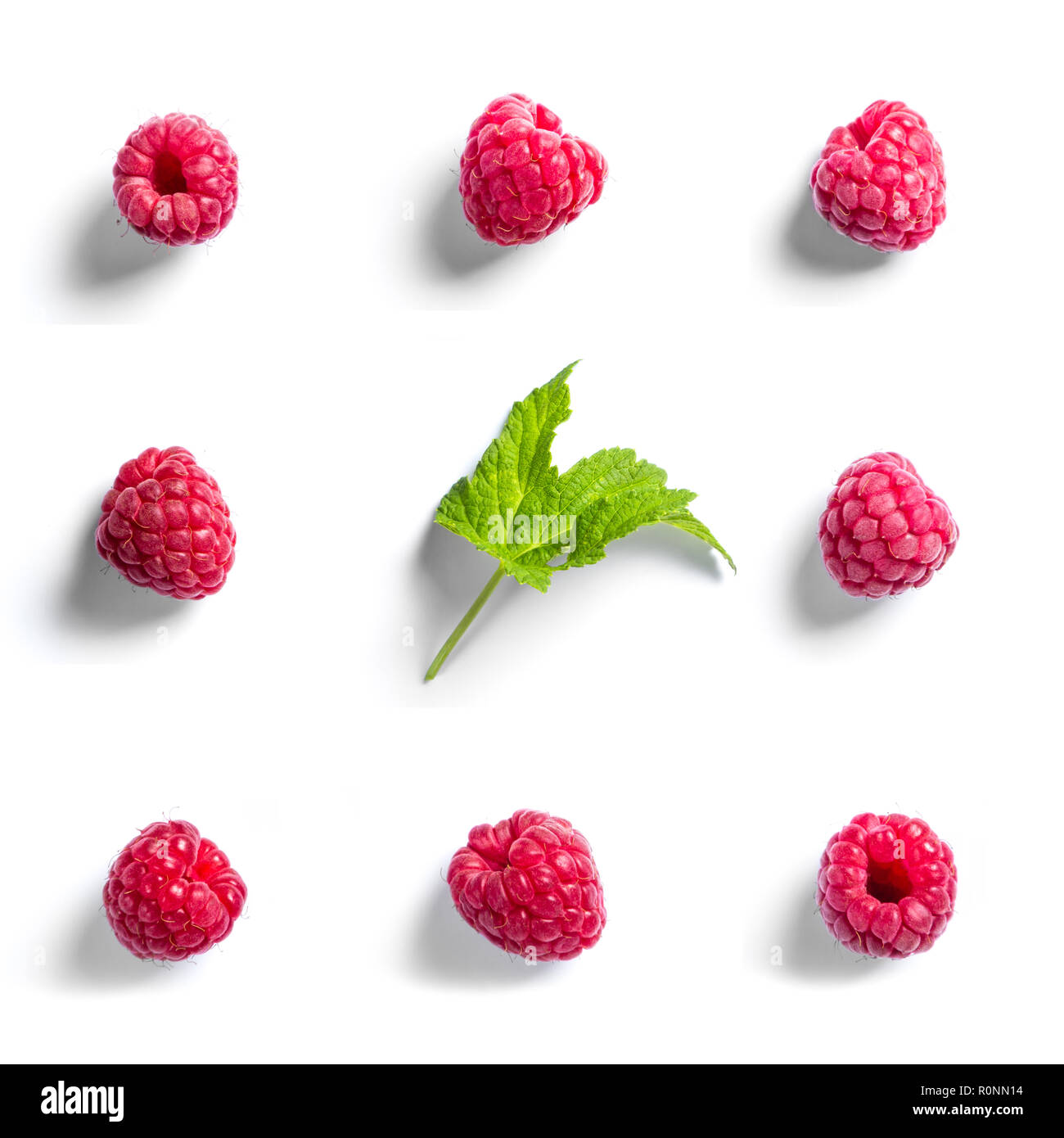 Raspberry pattern isolated on white Stock Photo - Alamy