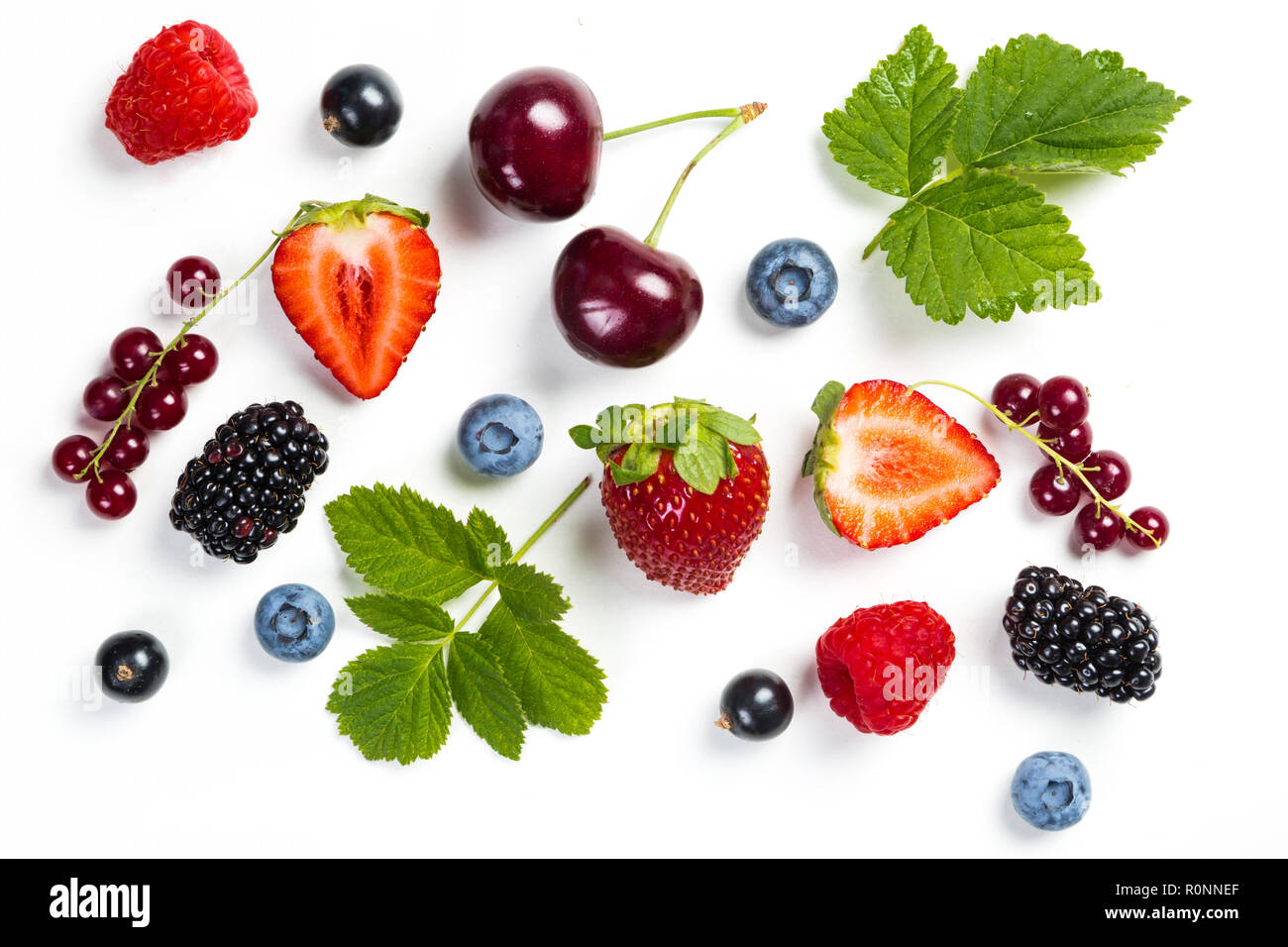 Fruit berries top view Cut Out Stock Images & Pictures - Alamy