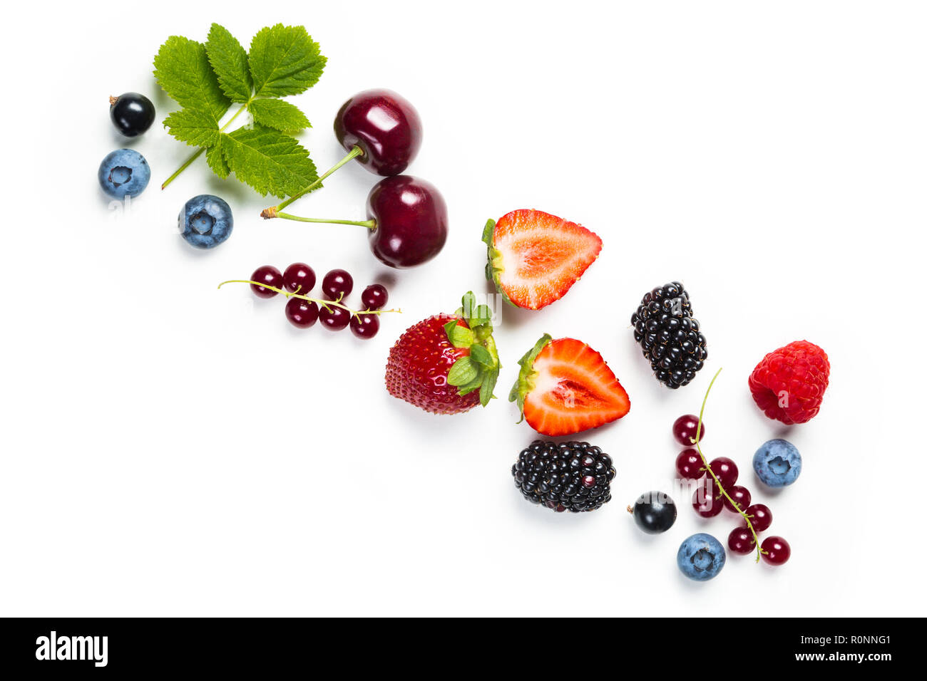 Fresh berries on white background Stock Photo - Alamy