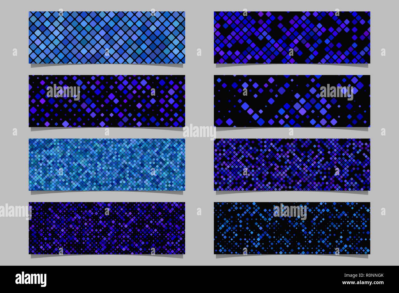 Abstract diagonal rounded square pattern banner background set Stock Vector Image & Art - Alamy