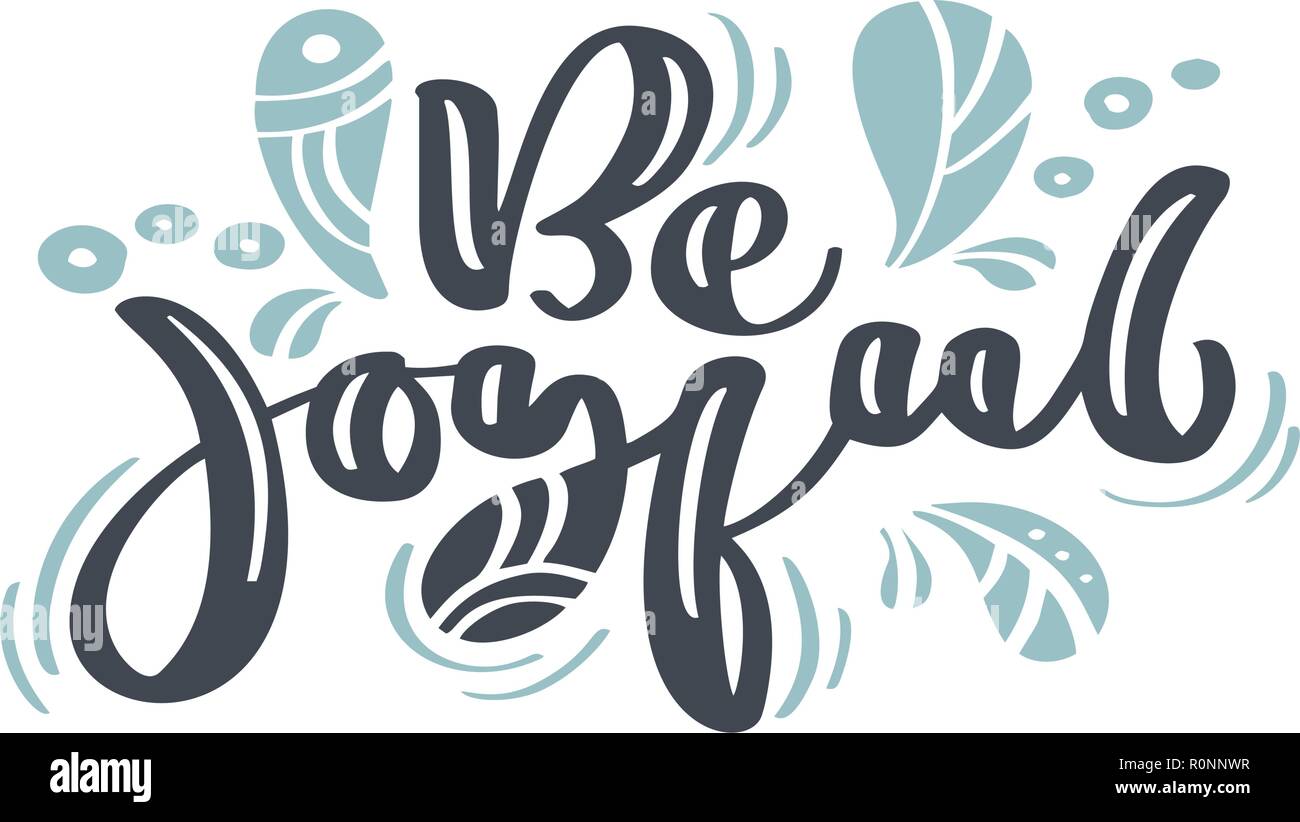 Be joyful Christmas vintage calligraphy lettering vector text with ...