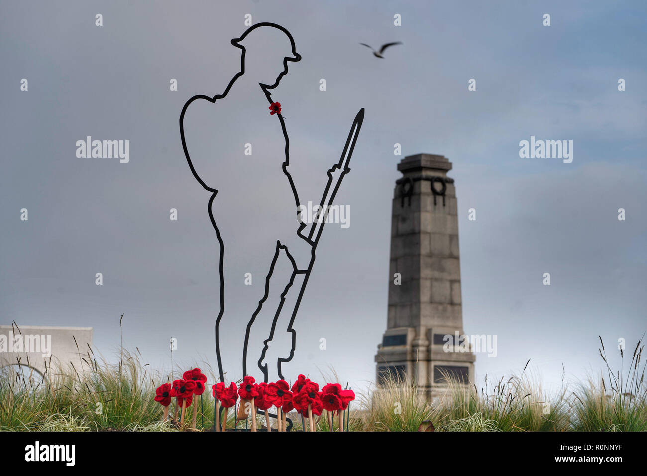 The Tommy Statue Sculpture in Whitley Bay, near the Cenotaph, marks the ...