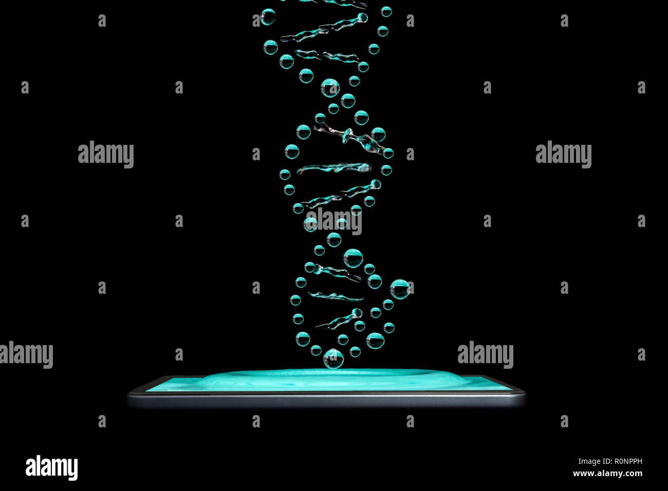 Conceptual creative 3D volumetric photo of water droplets with splashes ...