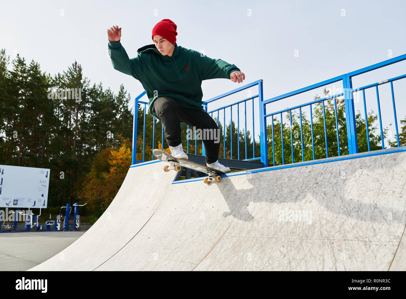 Skater on Ramp Stock Photo - Alamy