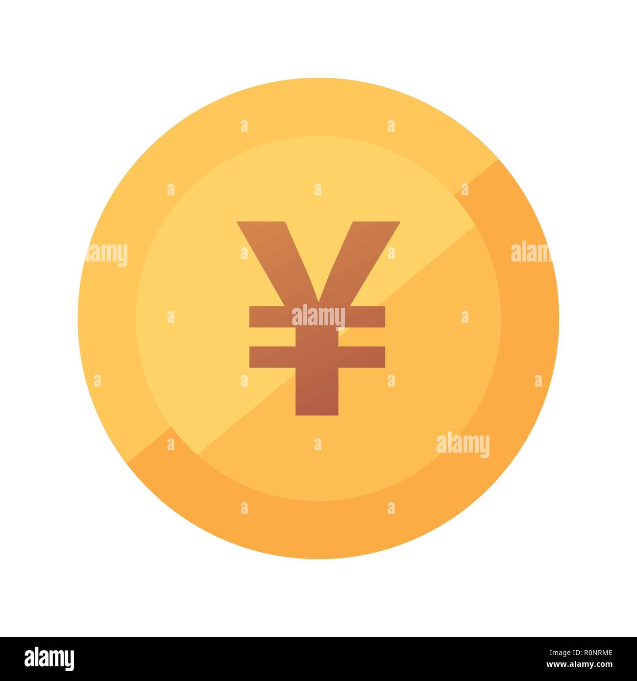 Japanese Yen coin icon - flat vector illustration with sign of Franc ...