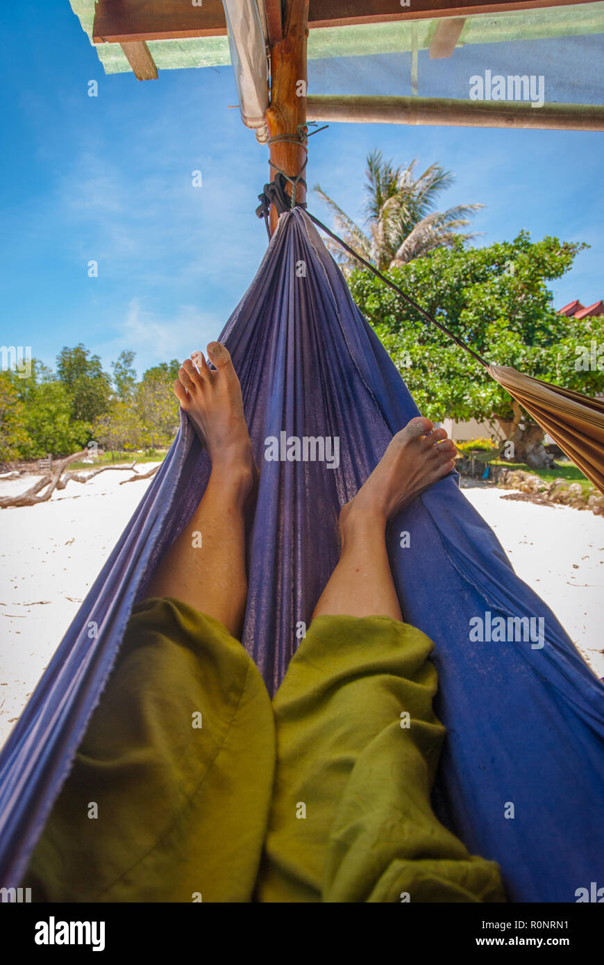Travel lifestyle first person beach hi-res stock photography and images ...