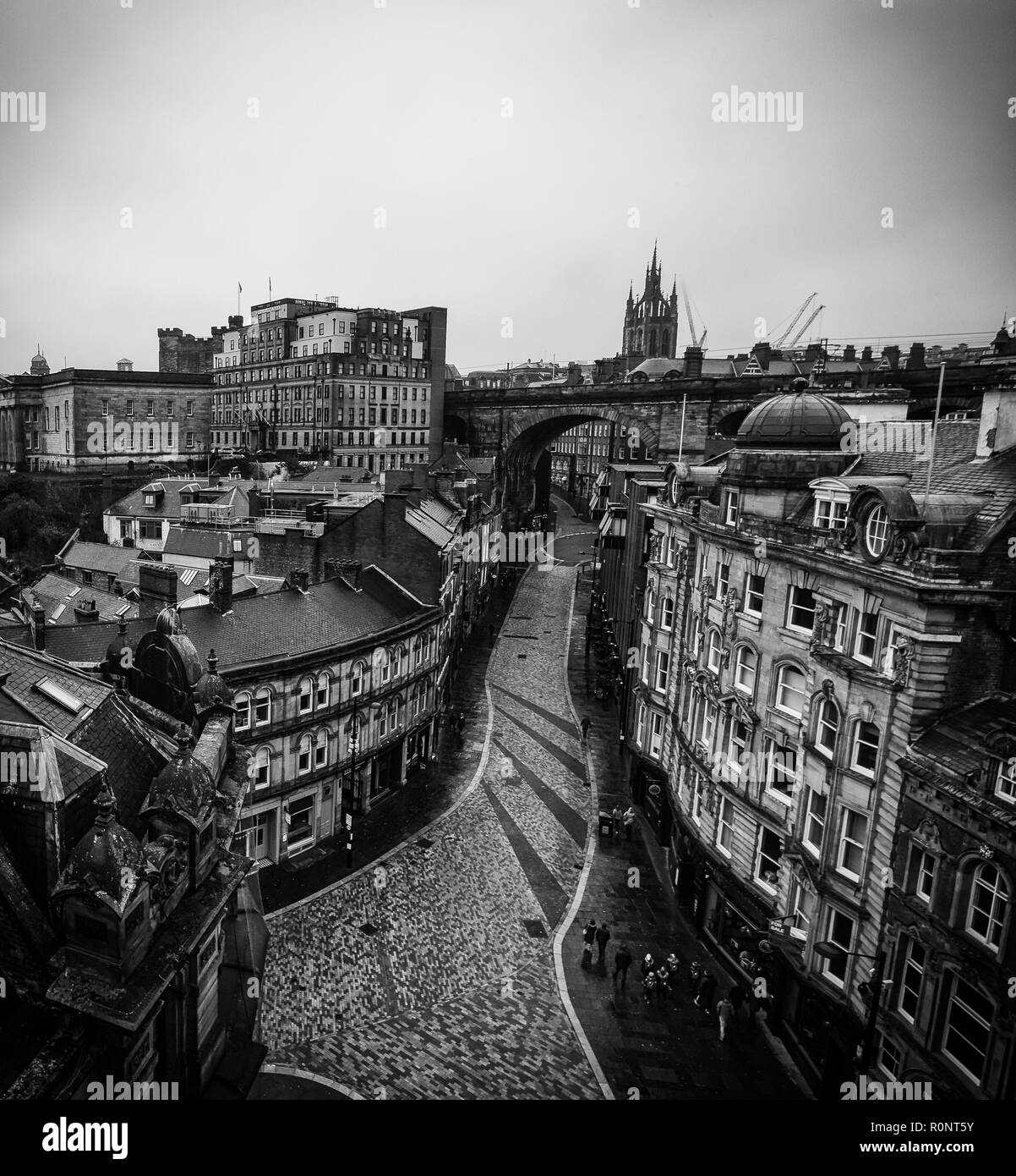 View of Dean Street, Newcastle upon Tyne. Monochrome Stock Photo - Alamy
