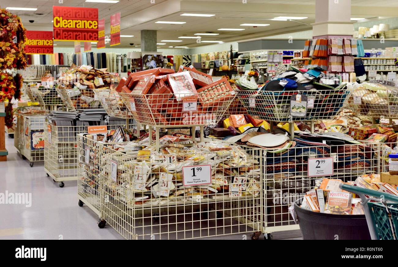 In store bins of reduced price and inexpensive stock for sale ...