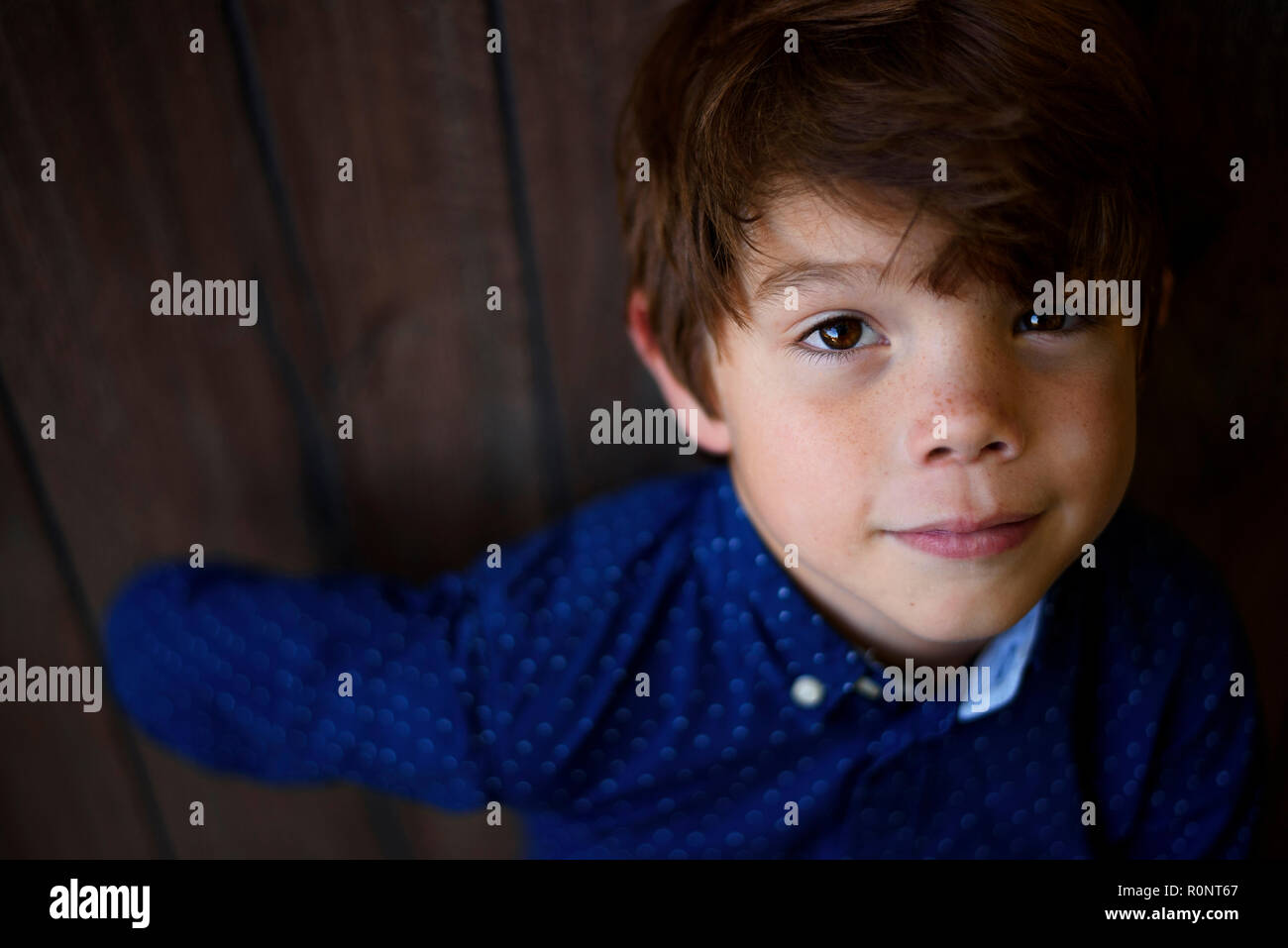 Portrait of a smiling boy with freckles Stock Photo - Alamy