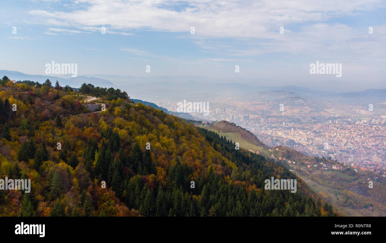 Fall forest on Trebevic mountain, Sarajevo, Bosnia and Herzegovina ...