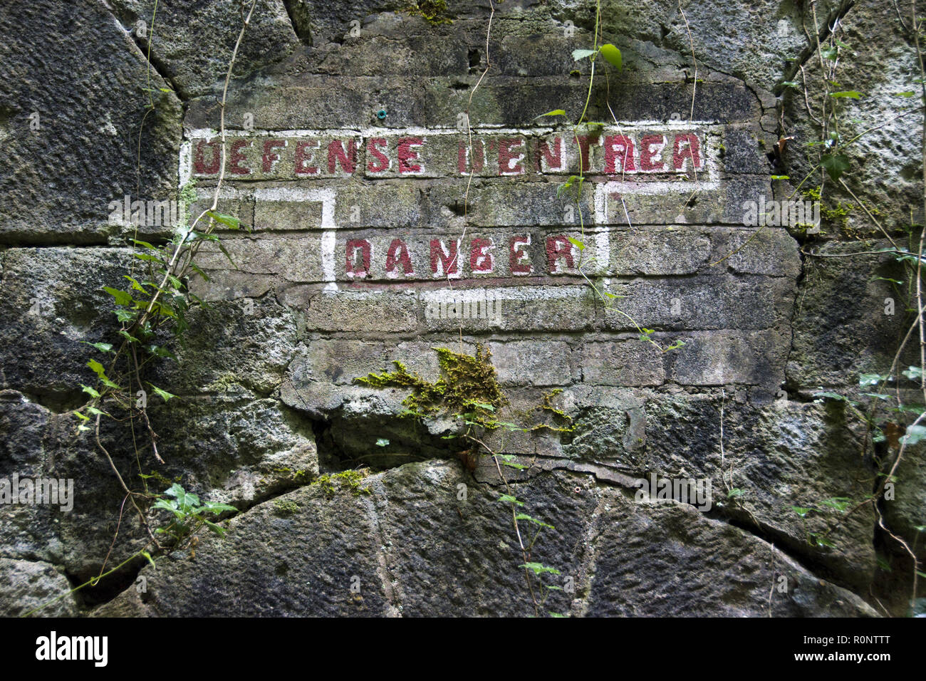A sign warns "No entry, Danger" at the ruins Fort Souville, one of the ...