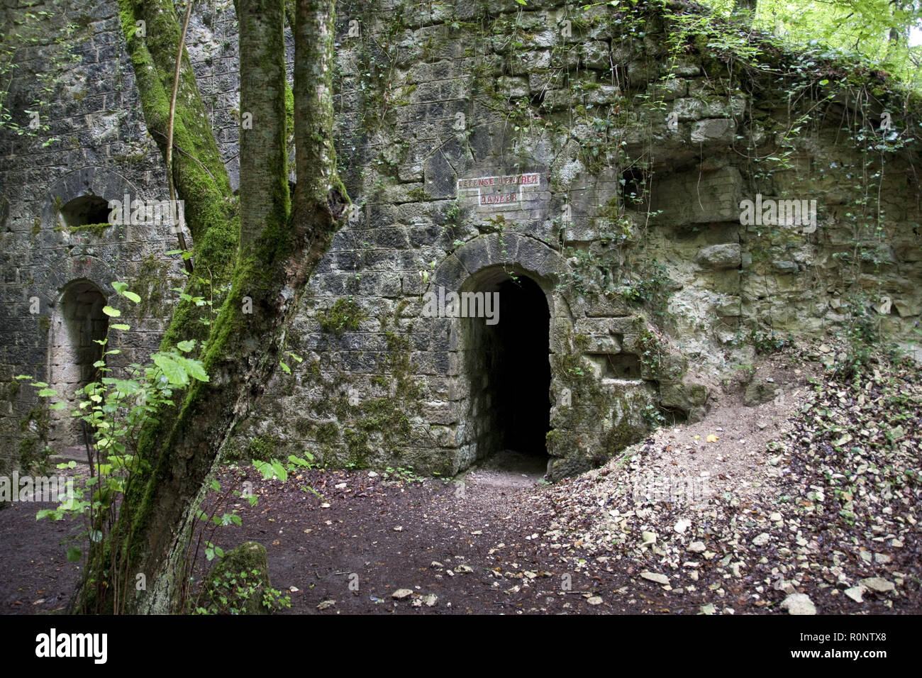 Door to a guard room at the entrance to Fort Souville, one of the World ...